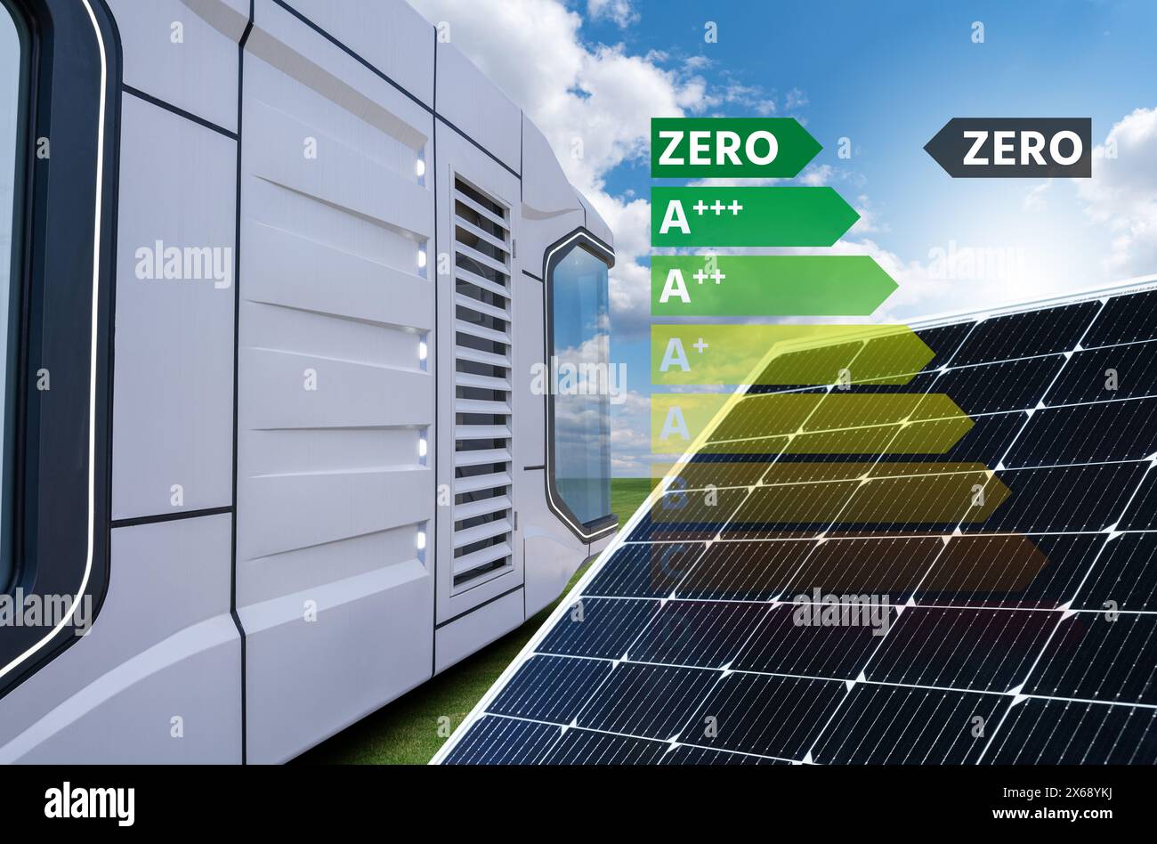 Concept of futuristic zero emission modular house powered with ...