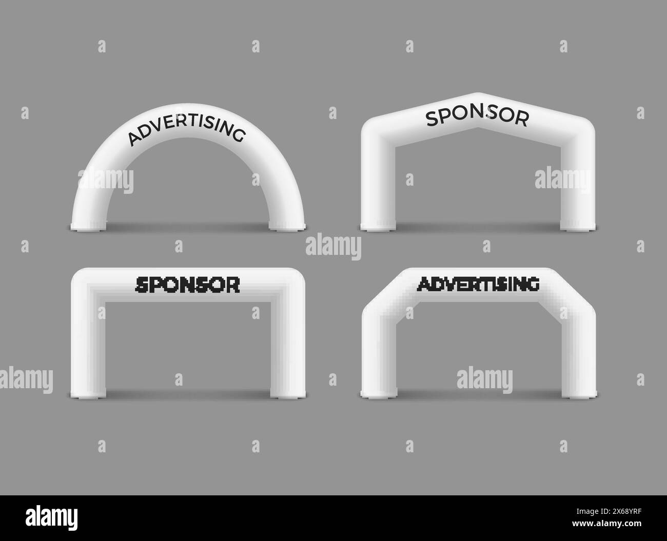 Inflatable arch sponsor balloon banner. Marathon start finish entrance event advertising Stock ...