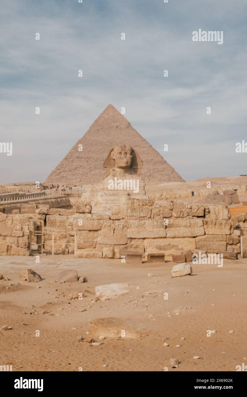Great Sphinx and Pyramids in Giza, Egypt Stock Photo - Alamy