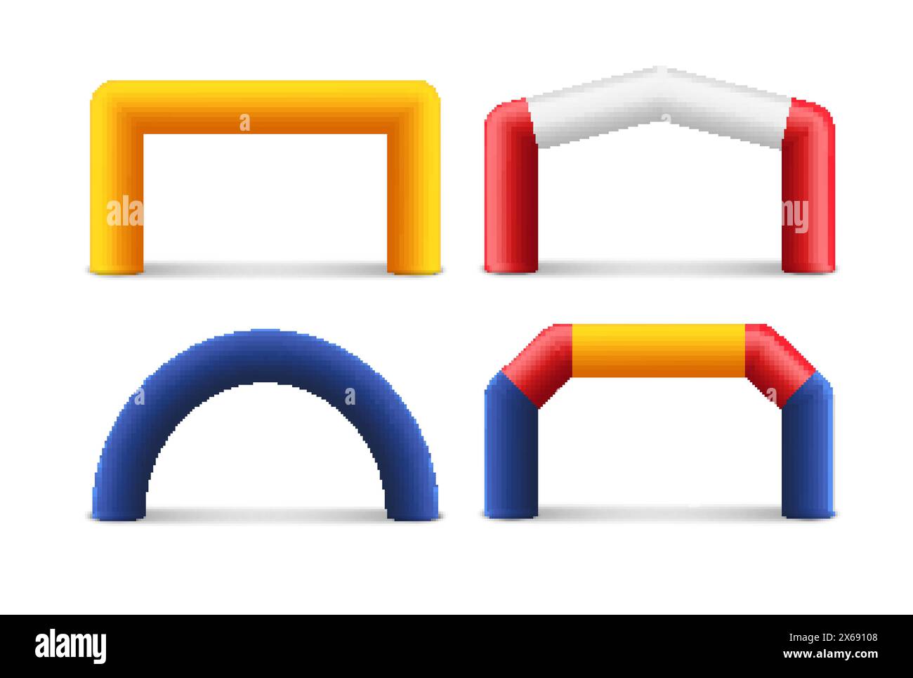 Inflatable arch sponsor balloon banner. Marathon start finish entrance event advertising Stock ...