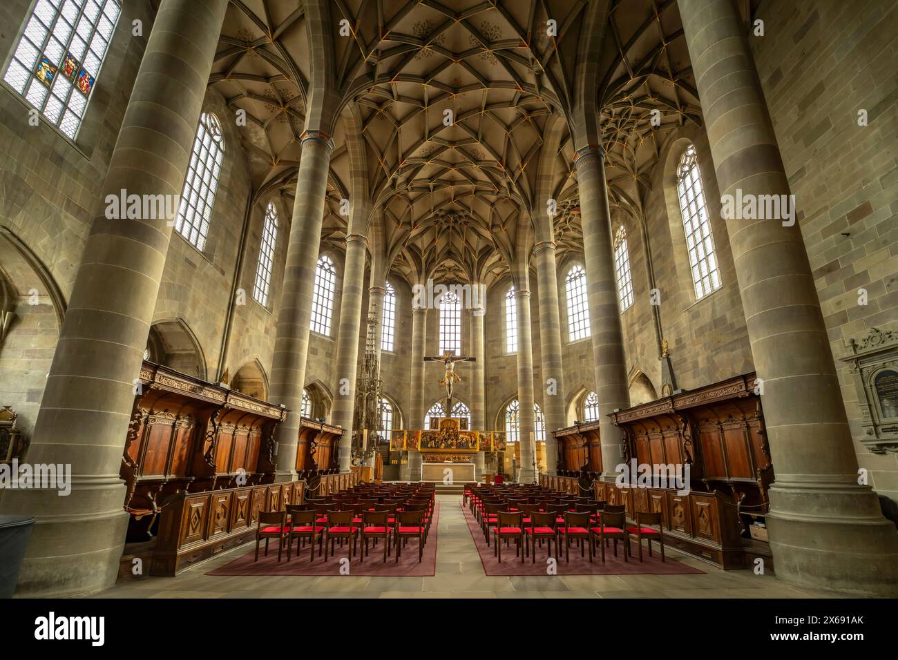 Interior of the Protestant parish church of St. Michael, Schwäbisch ...