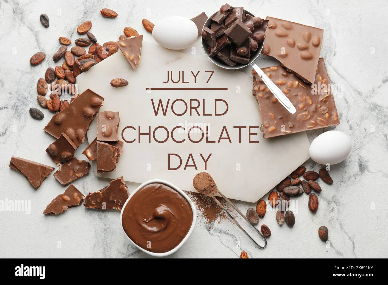 Poster for celebration of World Chocolate Day Stock Photo - Alamy