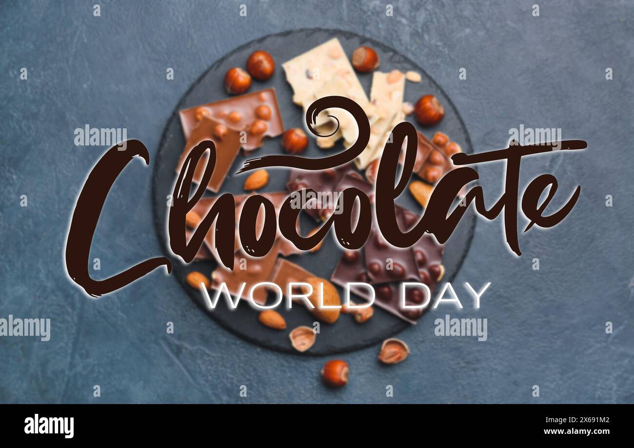 Poster for celebration of World Chocolate Day Stock Photo - Alamy