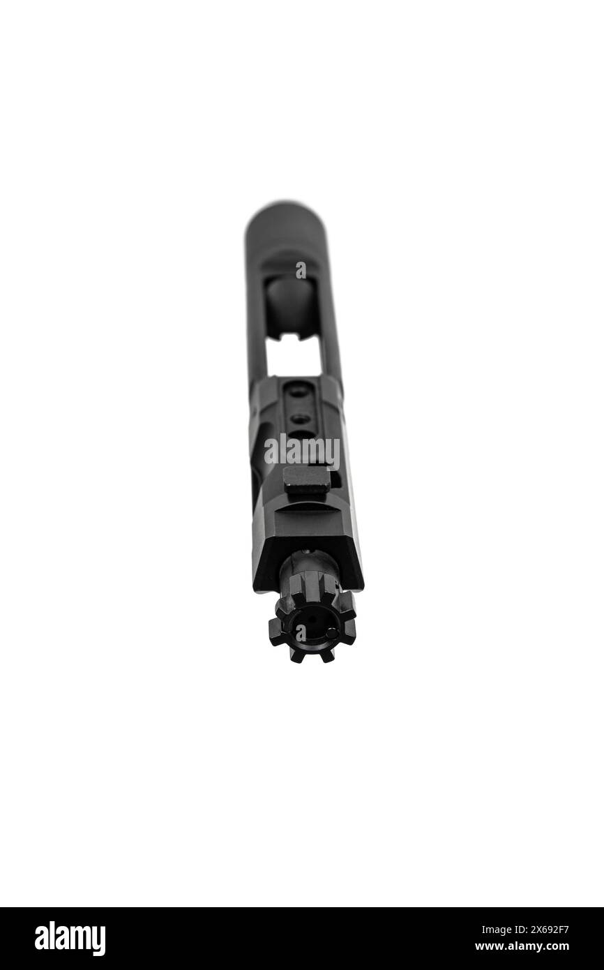 5.56 mm Assault Rifle Bolt isolated on white background Stock Photo - Alamy