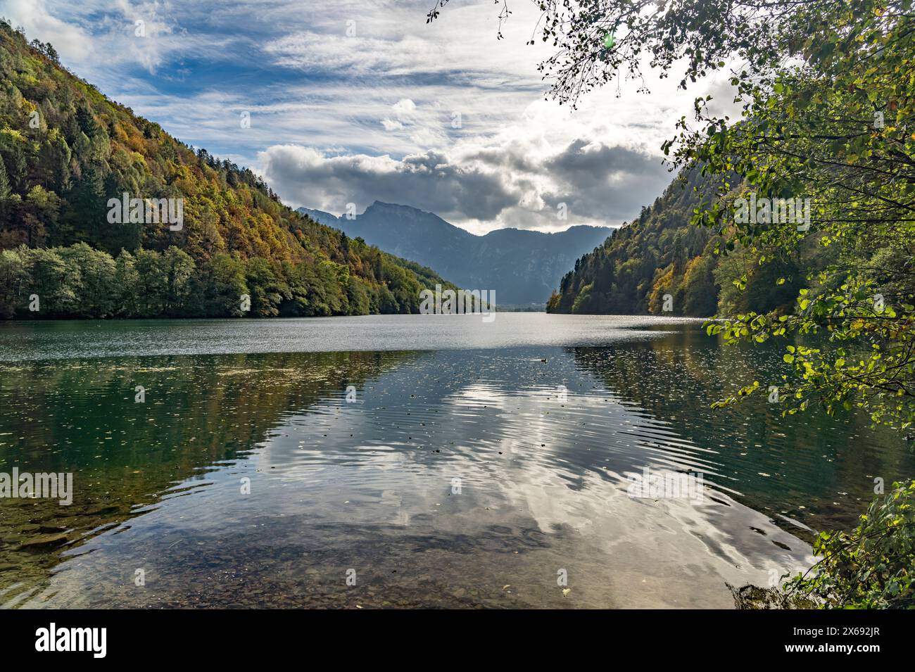 Lake Lago di Levico in Valsugana, Trentino, Italy, Europe Stock Photo ...