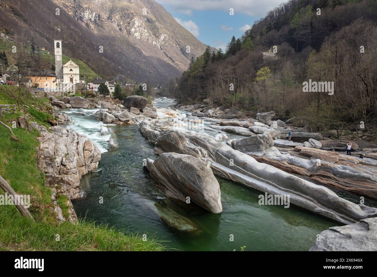 Verzasca valley, Swiss Alps, rocks, Rustico, Lavertezzo, Ticino ...