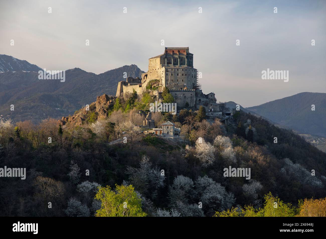 Piedmont, Sacra di San Michele, monastery, Alps Stock Photo - Alamy