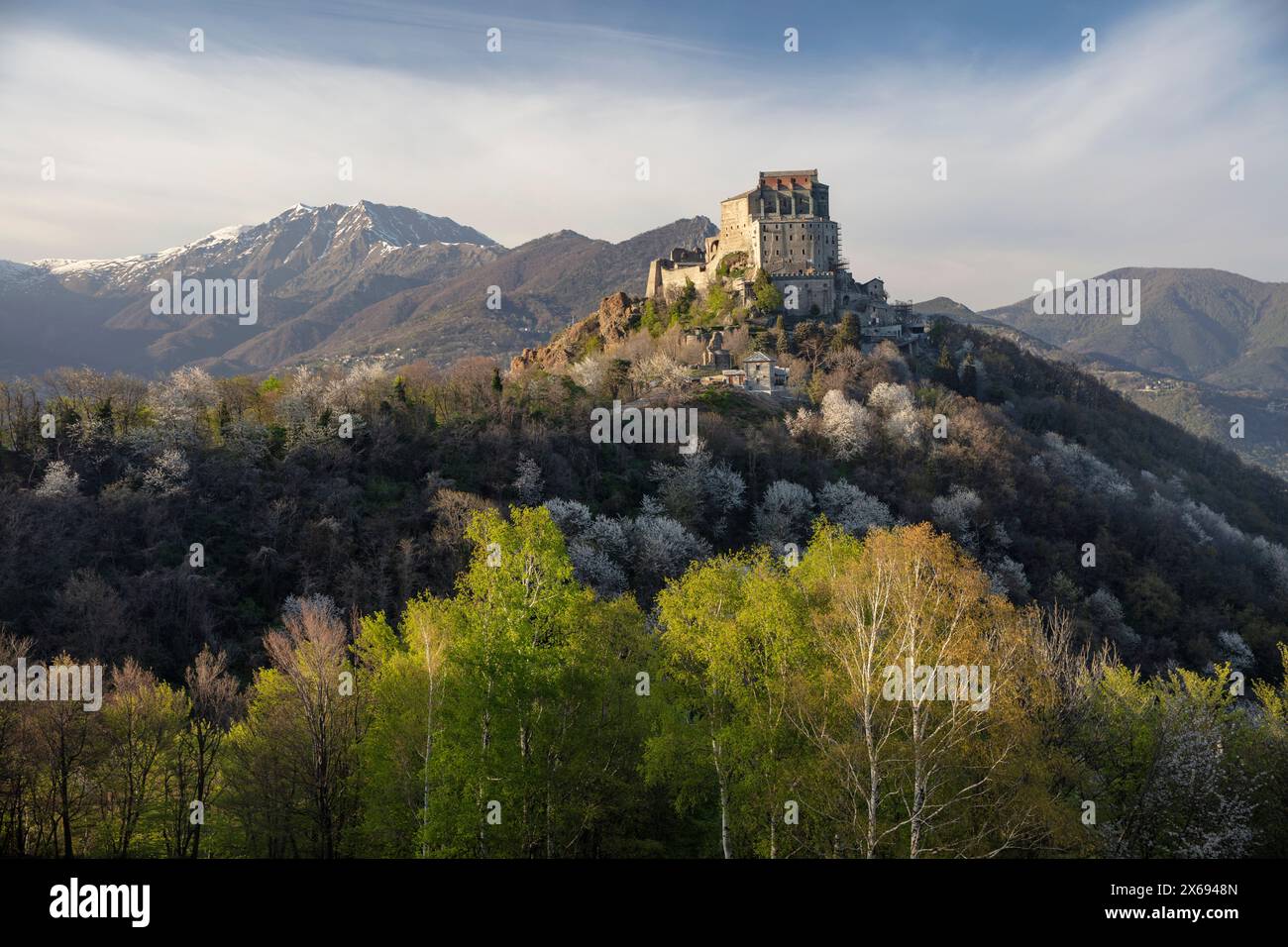 Piedmont, Sacra di San Michele, monastery, Alps Stock Photo - Alamy
