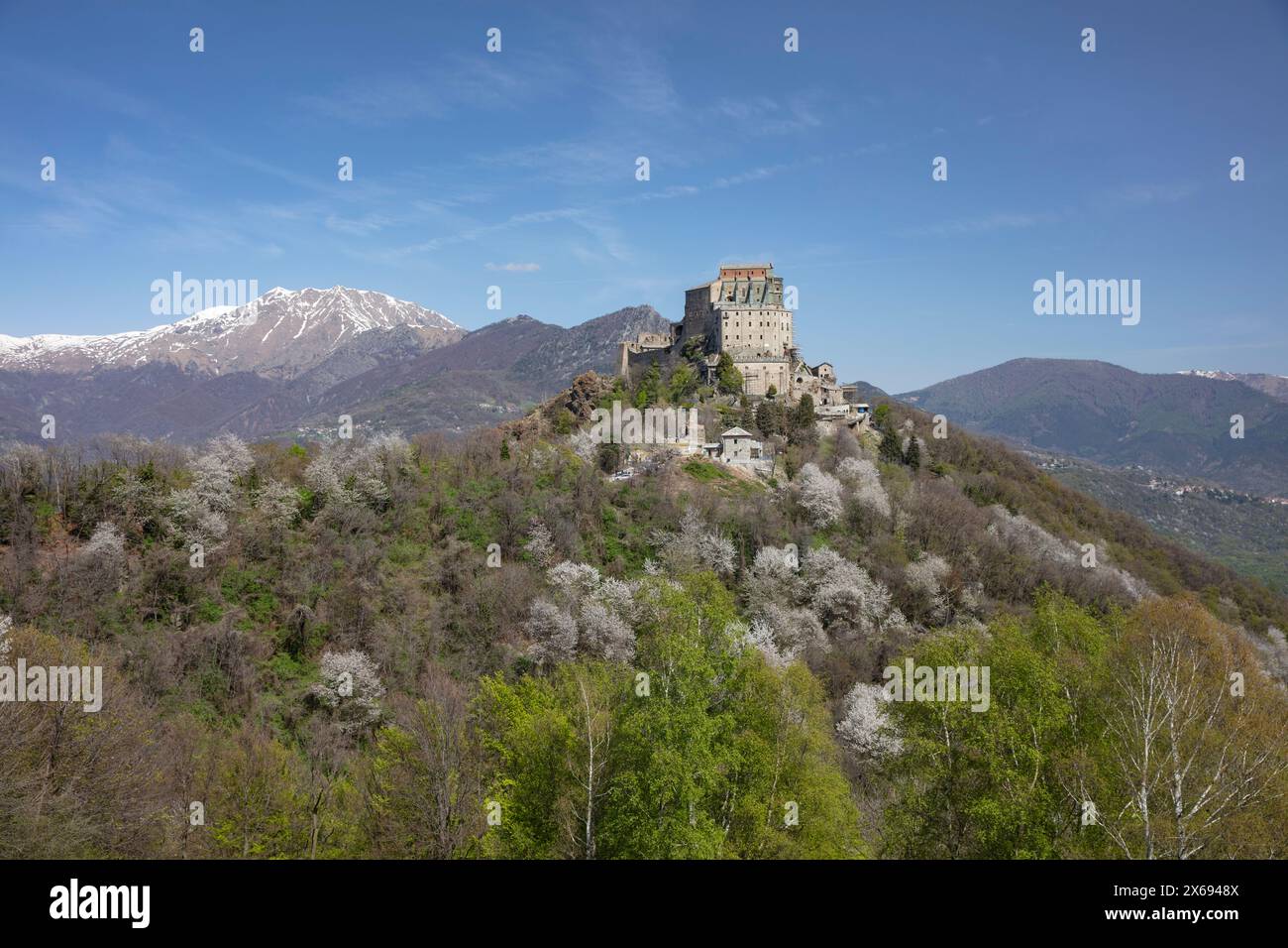 Piedmont, Sacra di San Michele, monastery, Alps Stock Photo - Alamy