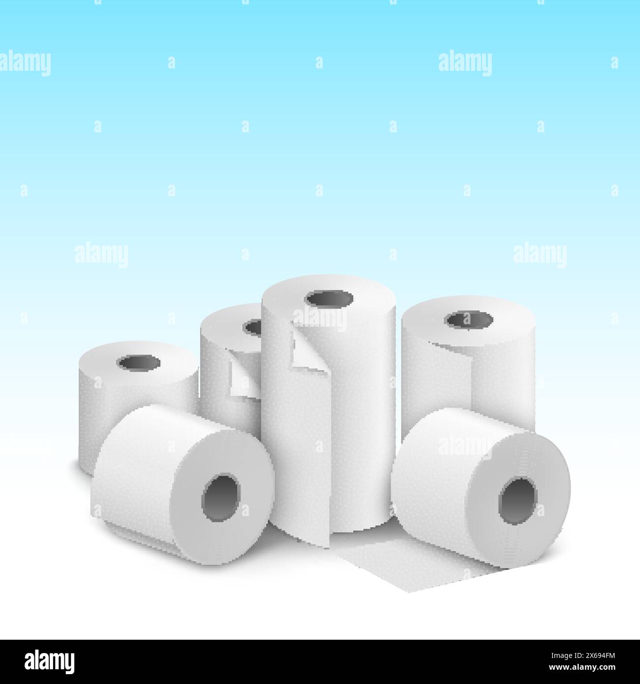 Toilet paper roll tissue. Toilet towel icon isolated realistic ...