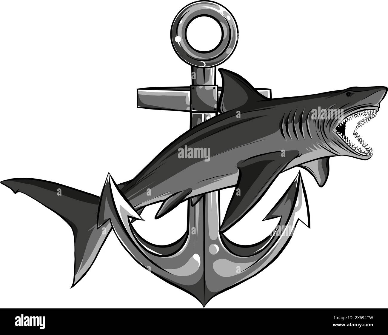 Shark crest logo Stock Vector Images - Alamy