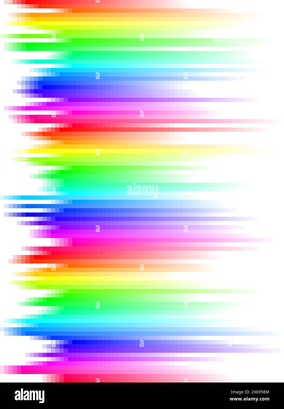 Rainbow stripes gradient with squares mosaic pattern, white background ...