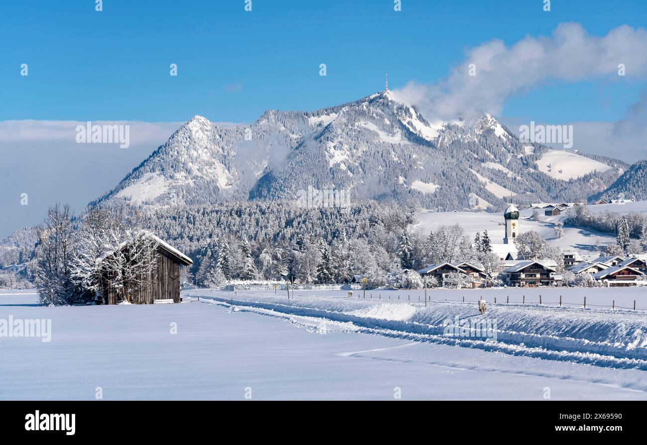 Sonthofen - Altstädten, winter landscape in the Illertal valley Stock ...