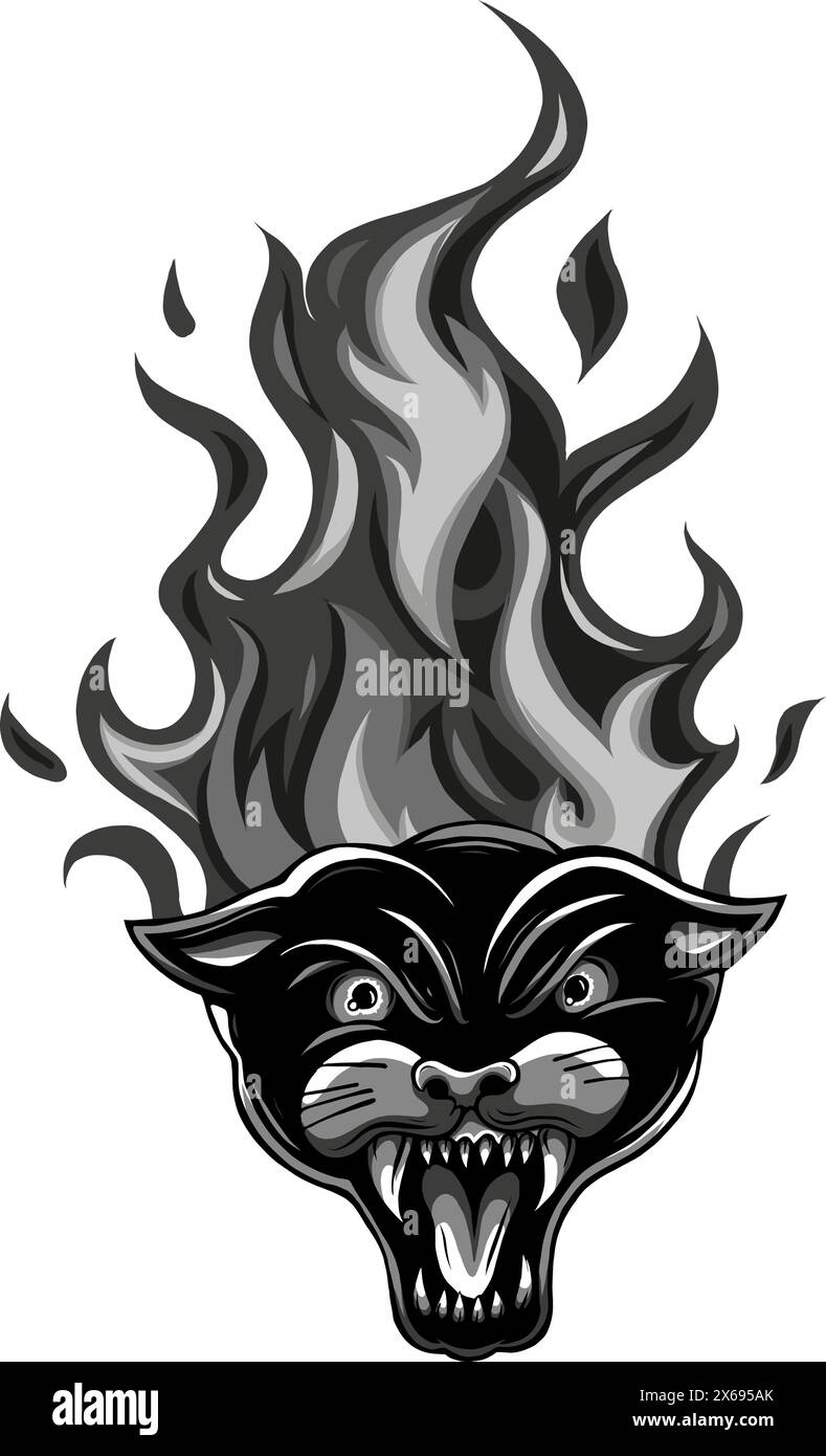 Black panther illustration hi-res stock photography and images - Alamy