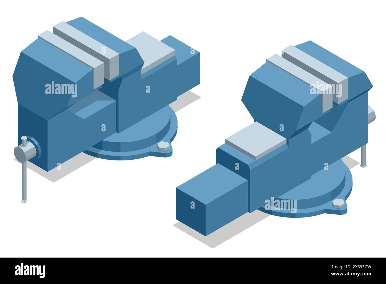 Isometric machine vice. Milling machine vice with 360 swivel base. Cast ...