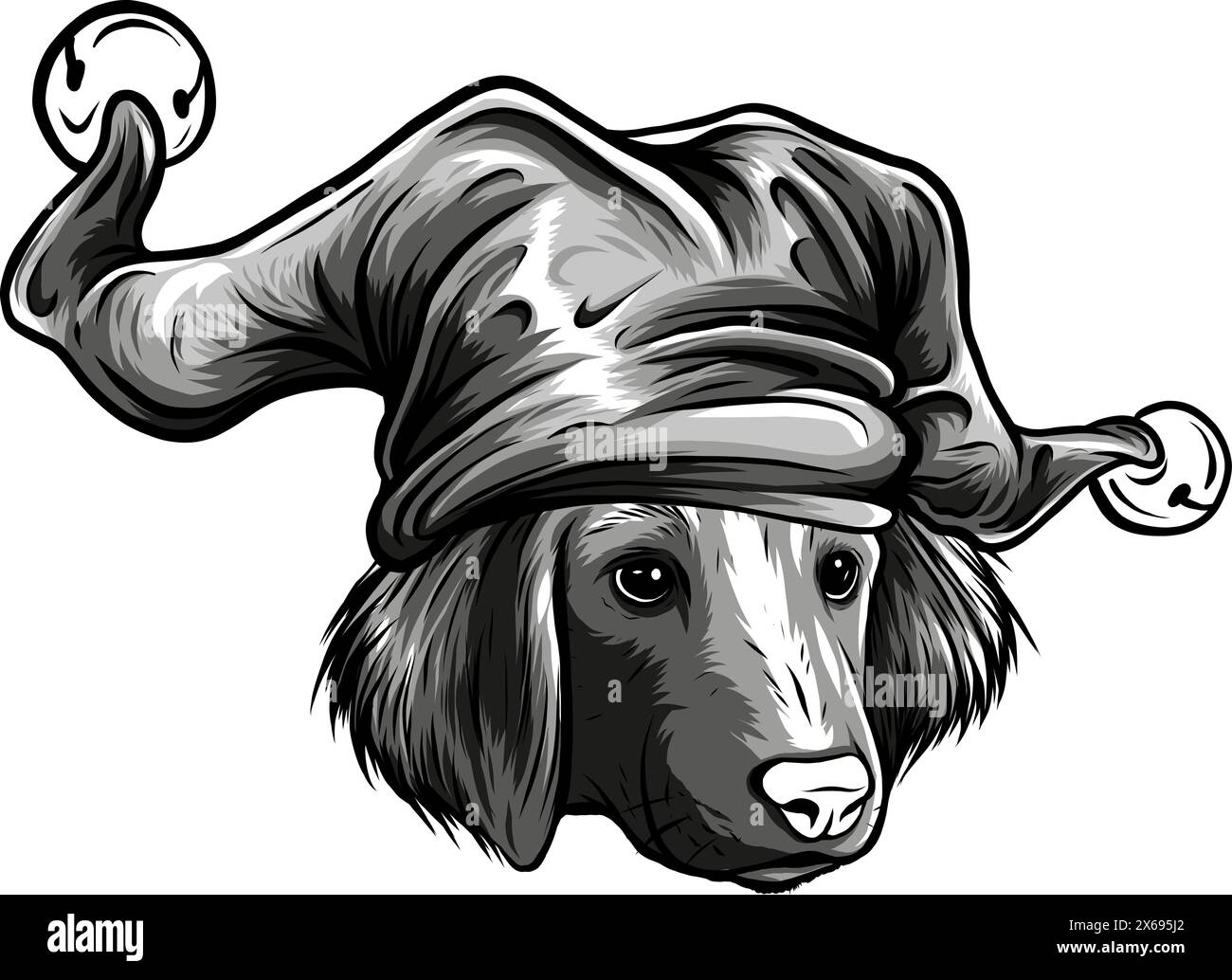 Dog puppy face portrait monochrome icon vector illustration Stock ...