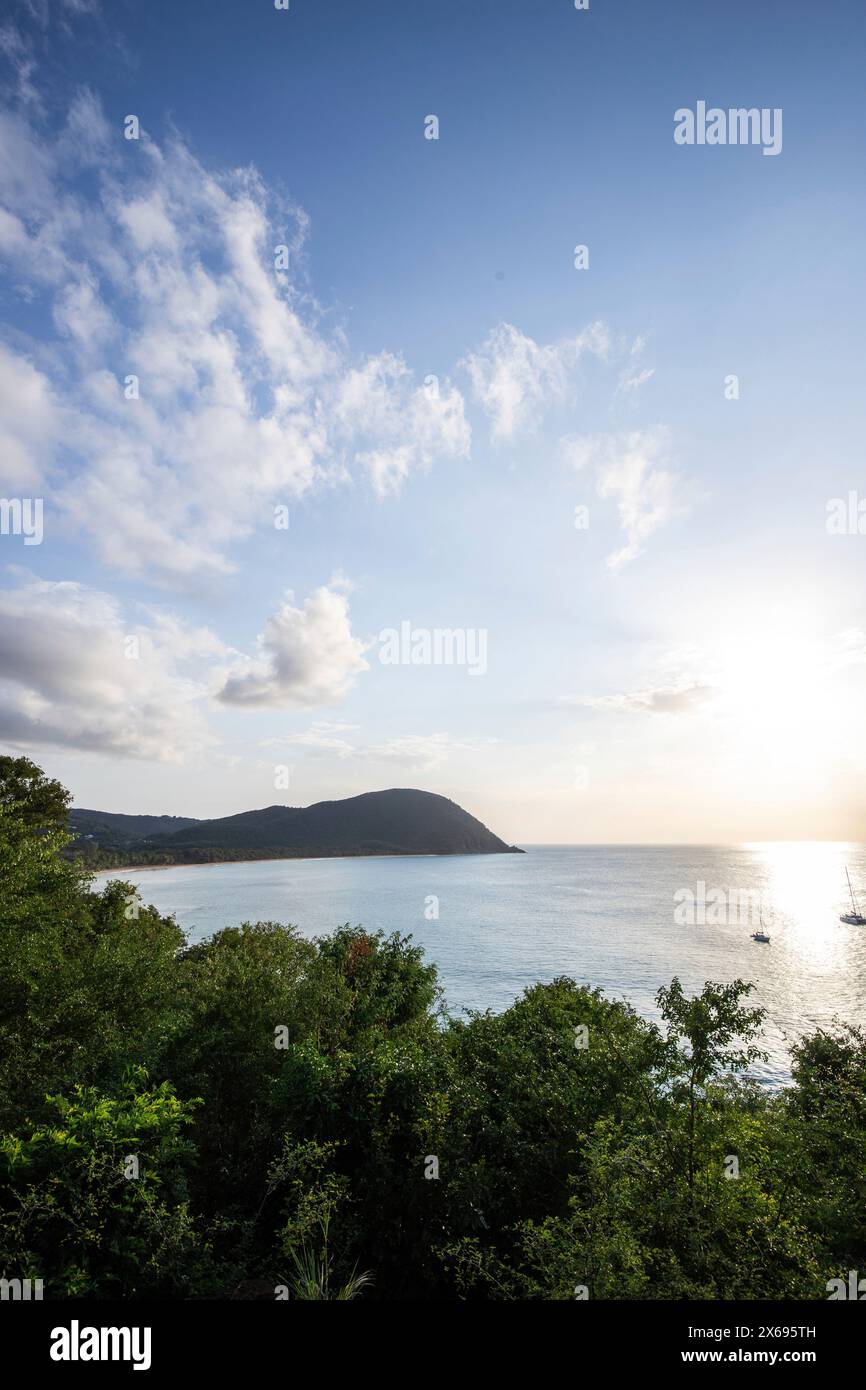Guadeloupe, a Caribbean island in the French Antilles. Landscape and ...
