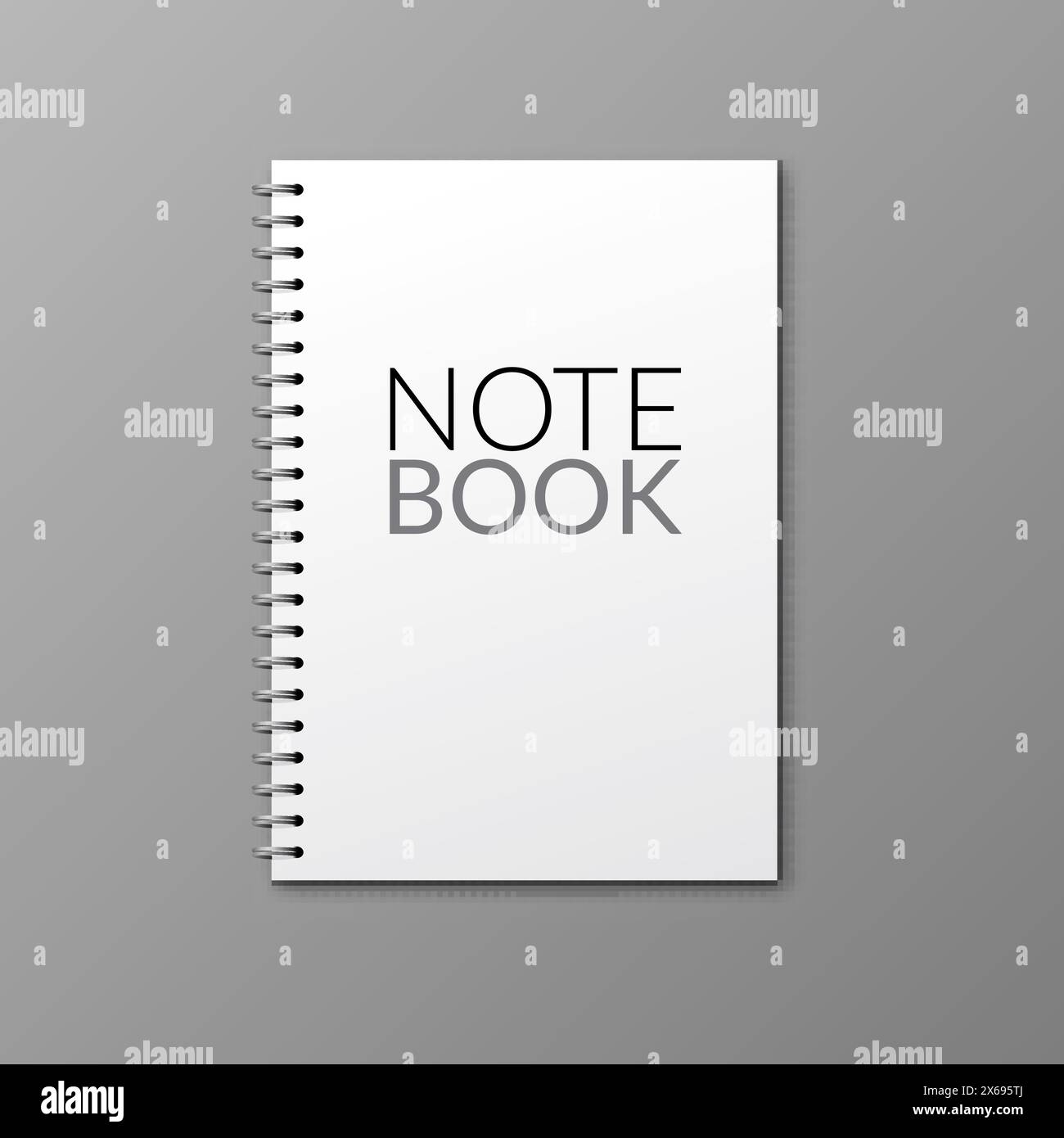 Realistic vector notebook design. Diary blank office document. Note ...