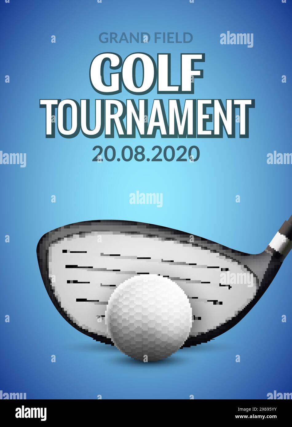 Golf tournament poster template flyer. Golf ball competition. Sport ...
