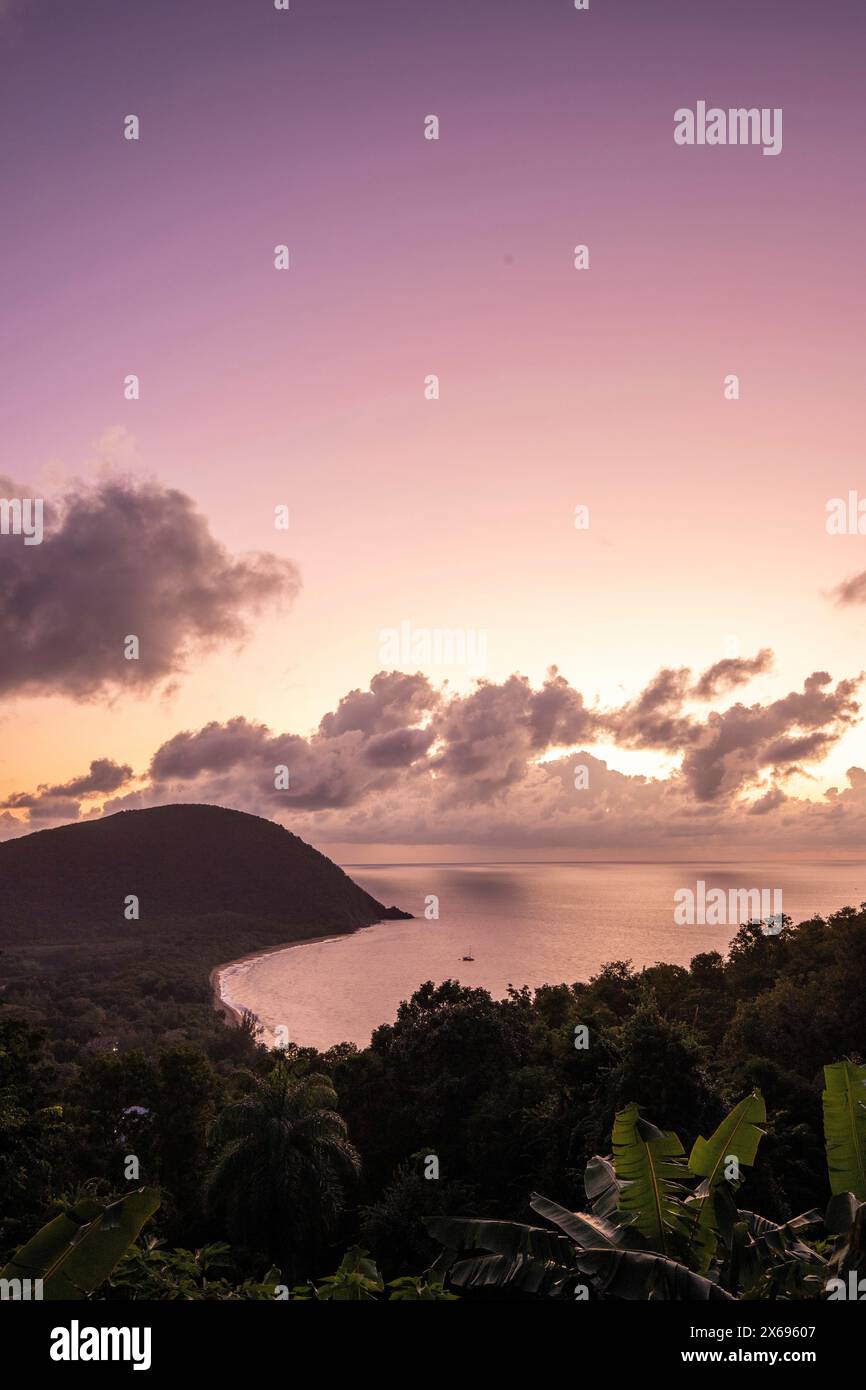 Guadeloupe, a Caribbean island in the French Antilles. Landscape and ...