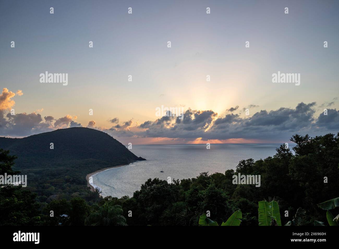 Guadeloupe, a Caribbean island in the French Antilles. Landscape and ...