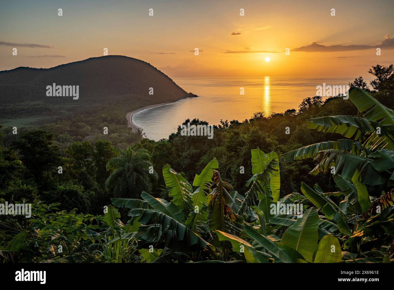 Guadeloupe, a Caribbean island in the French Antilles. Landscape and ...