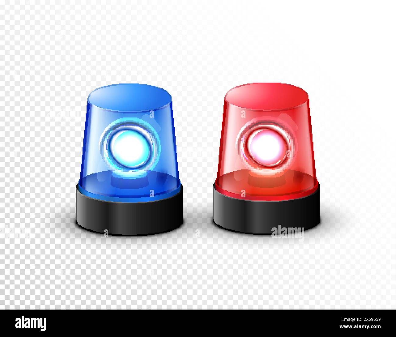 Red blue flashing police beacon alarm. Police light siren emergency ...