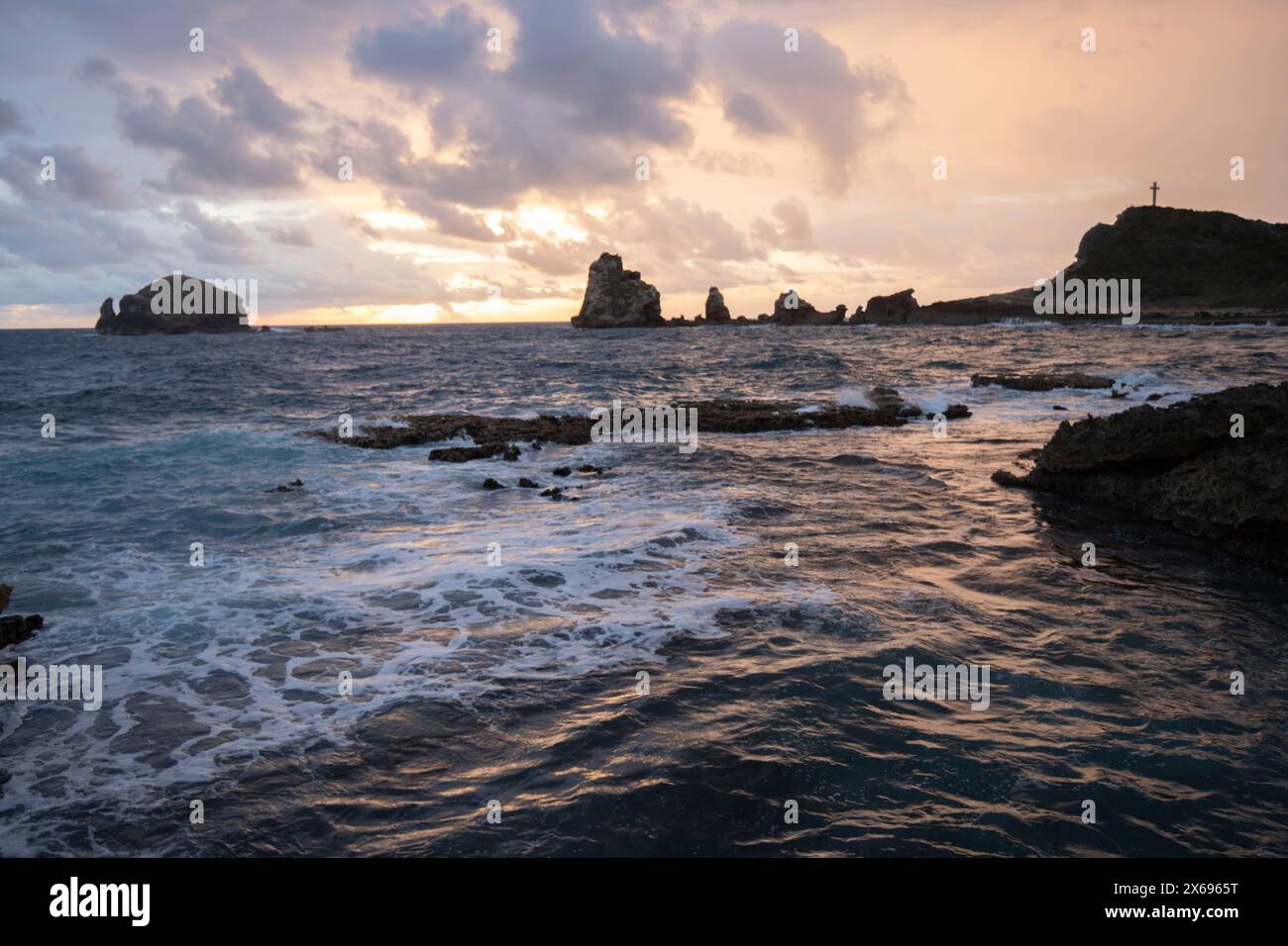 Pointe des Chateaux with view of Pointes des Colibris, Rough coast and ...