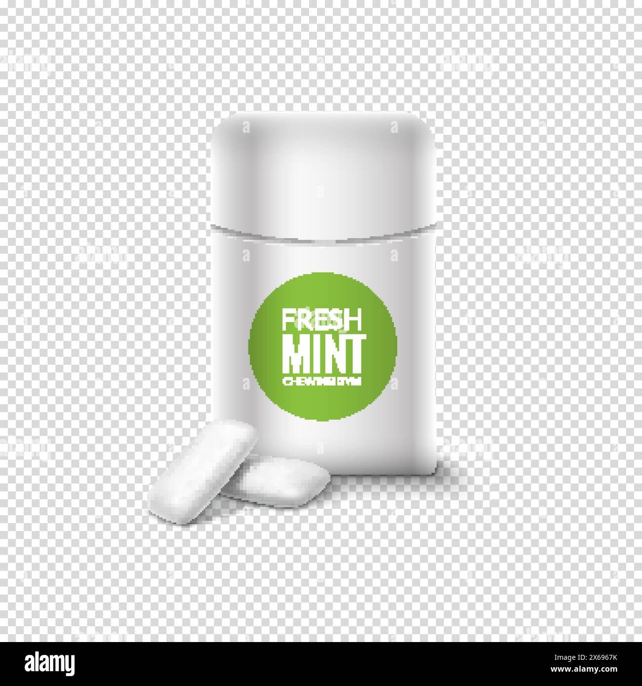 Chewing gum vector pack mint box candy fresh isolated template Stock ...