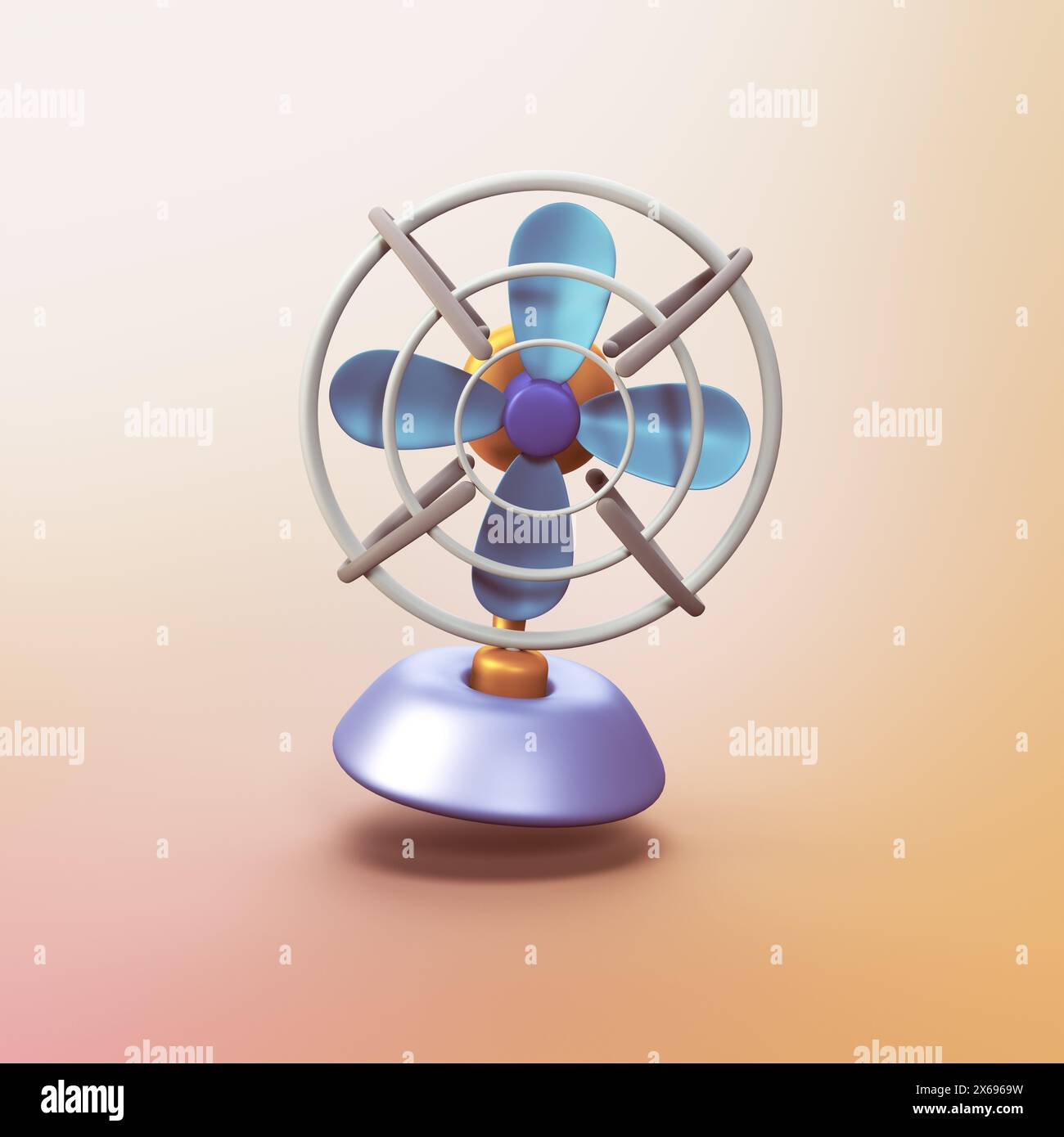 Stand Fan - stylized 3d CGI icon object Stock Photo - Alamy