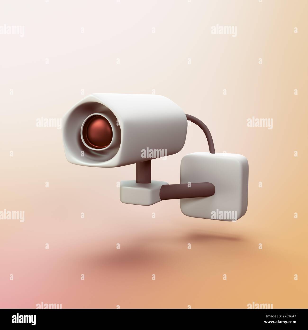 Security home camera - stylized 3d CGI icon object Stock Photo - Alamy