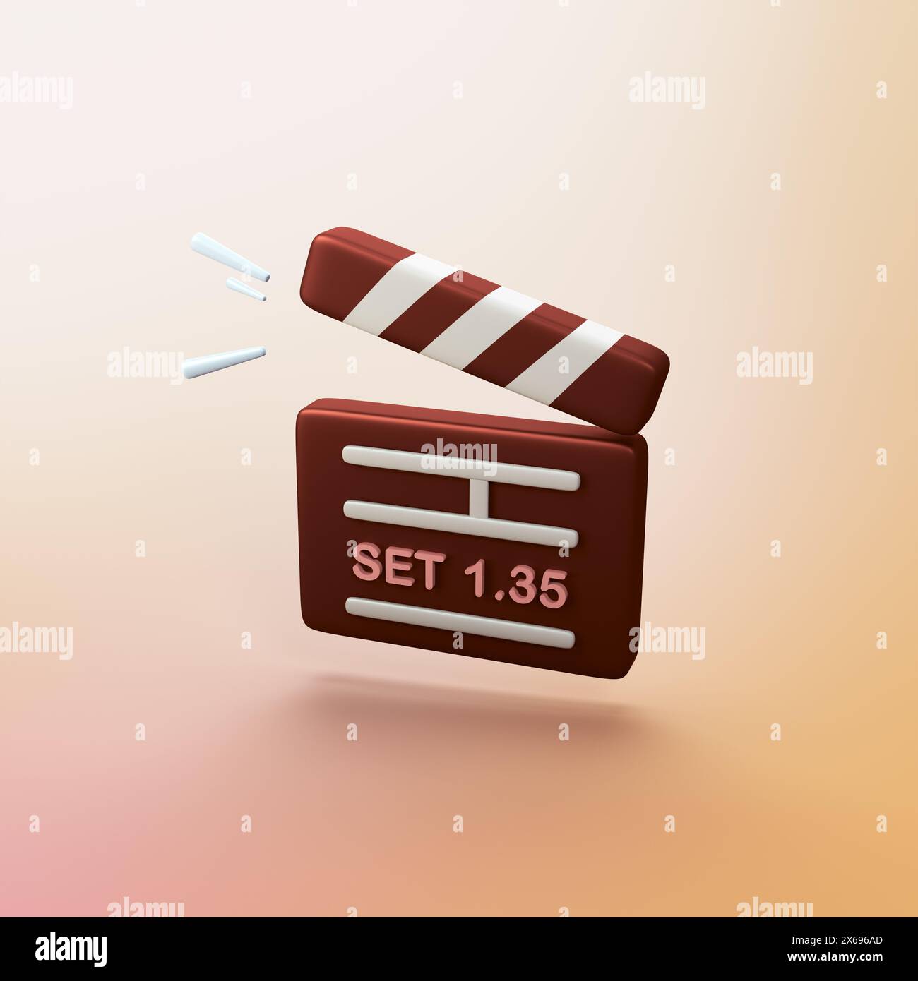 Movie cut - stylized 3d CGI icon object Stock Photo - Alamy