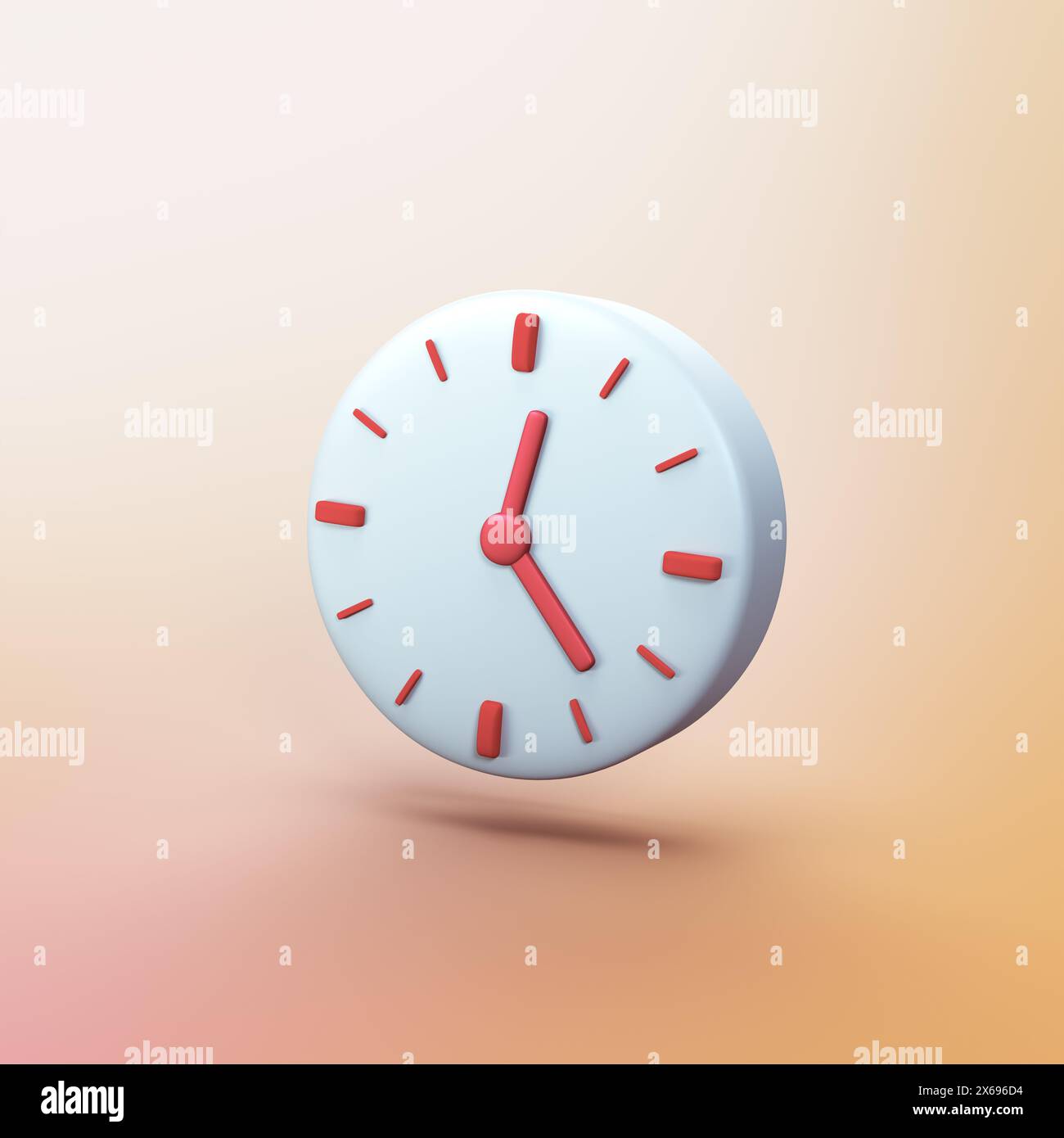 Clock - stylized 3d CGI icon object Stock Photo - Alamy