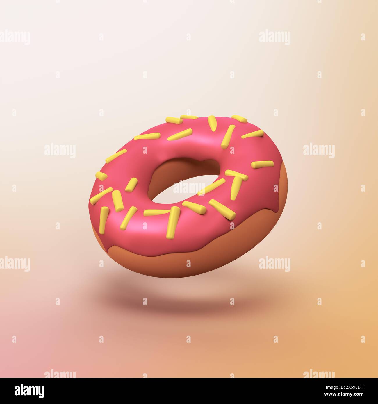 Doughnut - stylized 3d CGI icon object Stock Photo - Alamy