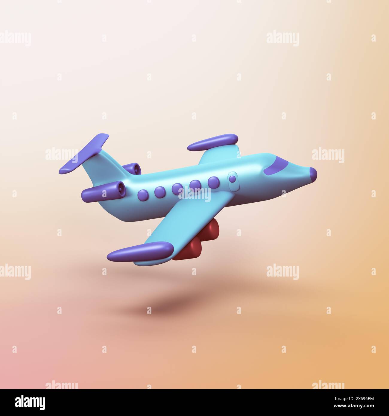 Airplane - stylized 3d CGI icon object Stock Photo - Alamy