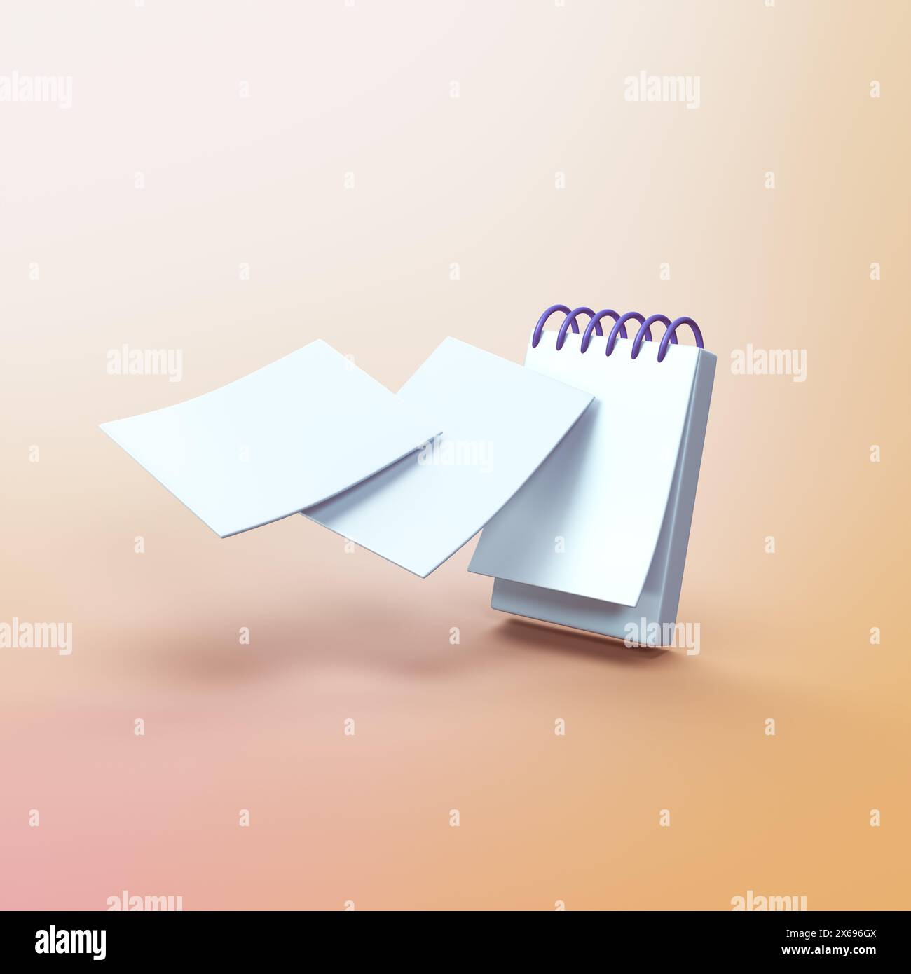 Calendar - stylized 3d CGI icon object Stock Photo - Alamy