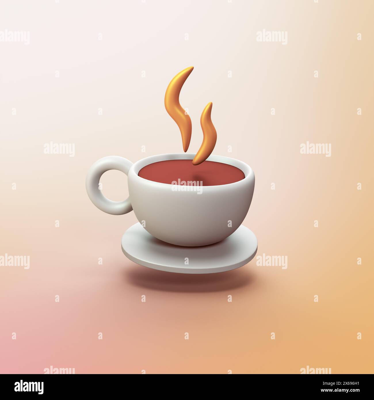 Coffee cup - stylized 3d CGI icon object Stock Photo - Alamy