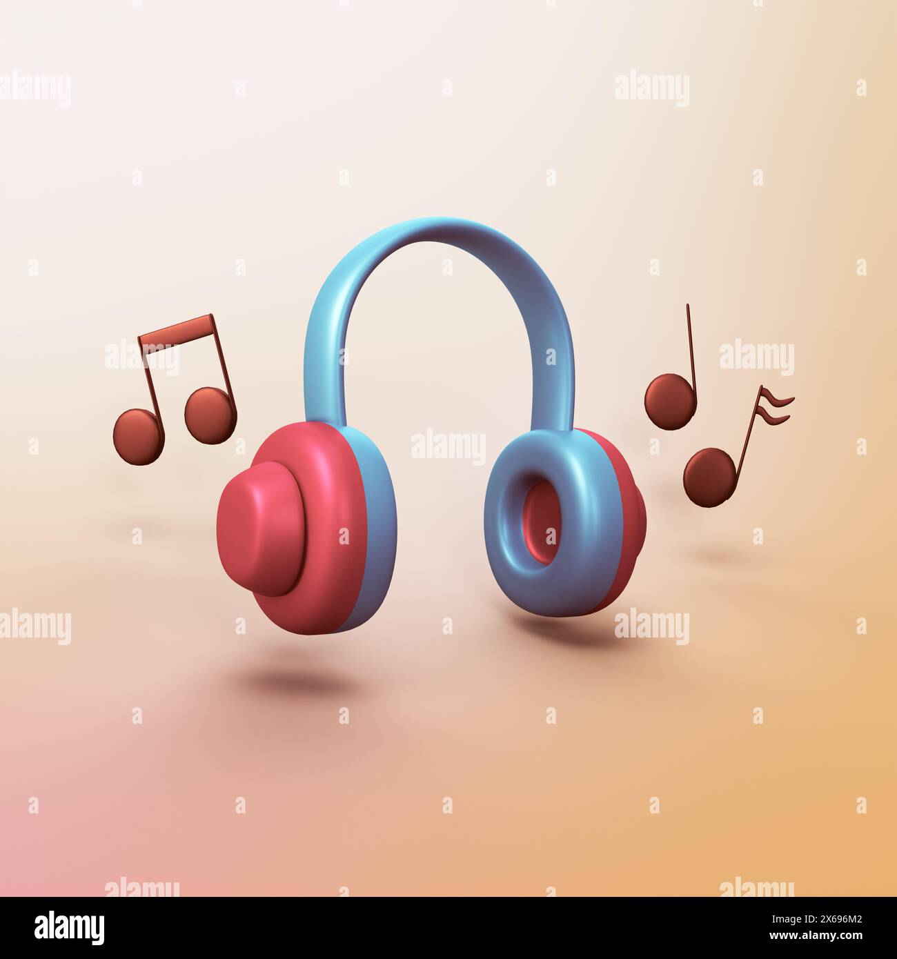 Headphones - stylized 3d CGI icon object Stock Photo - Alamy