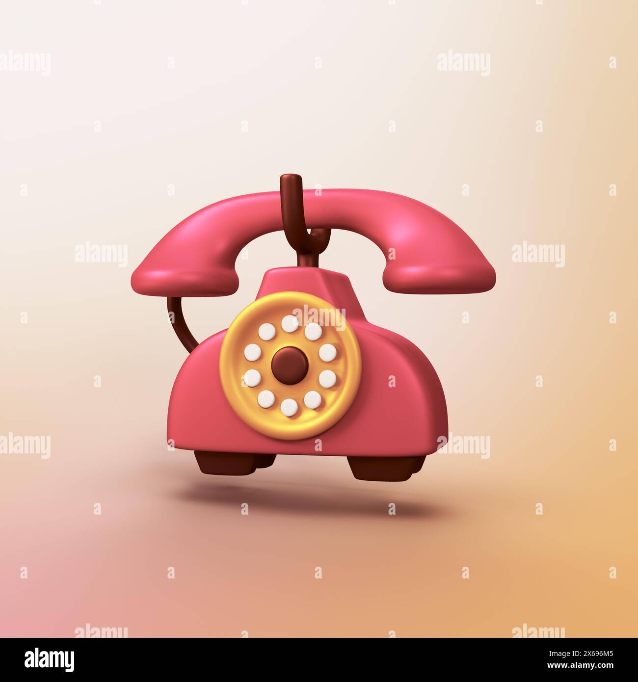 Telephone - stylized 3d CGI icon object Stock Photo - Alamy