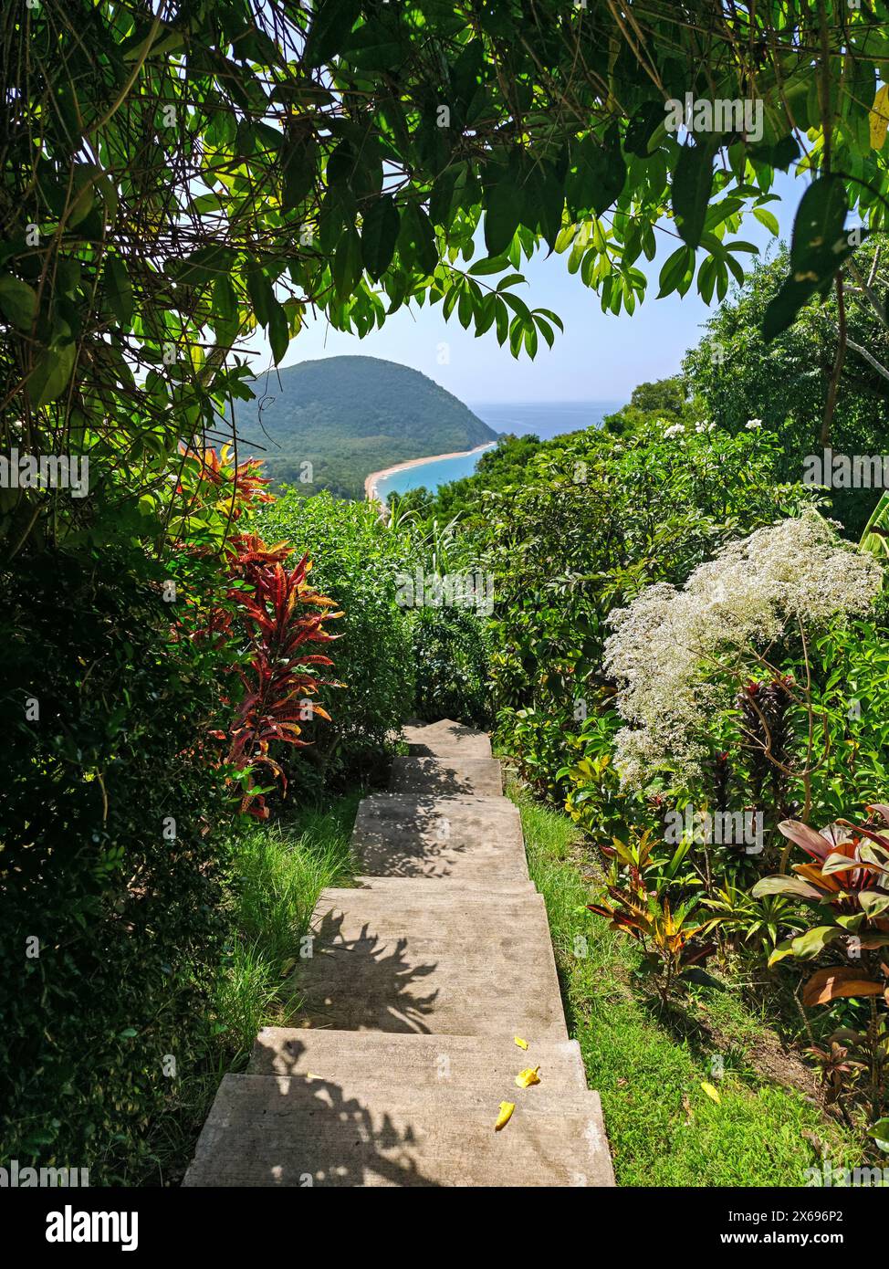 Guadeloupe, a Caribbean island in the French Antilles. Landscape and ...