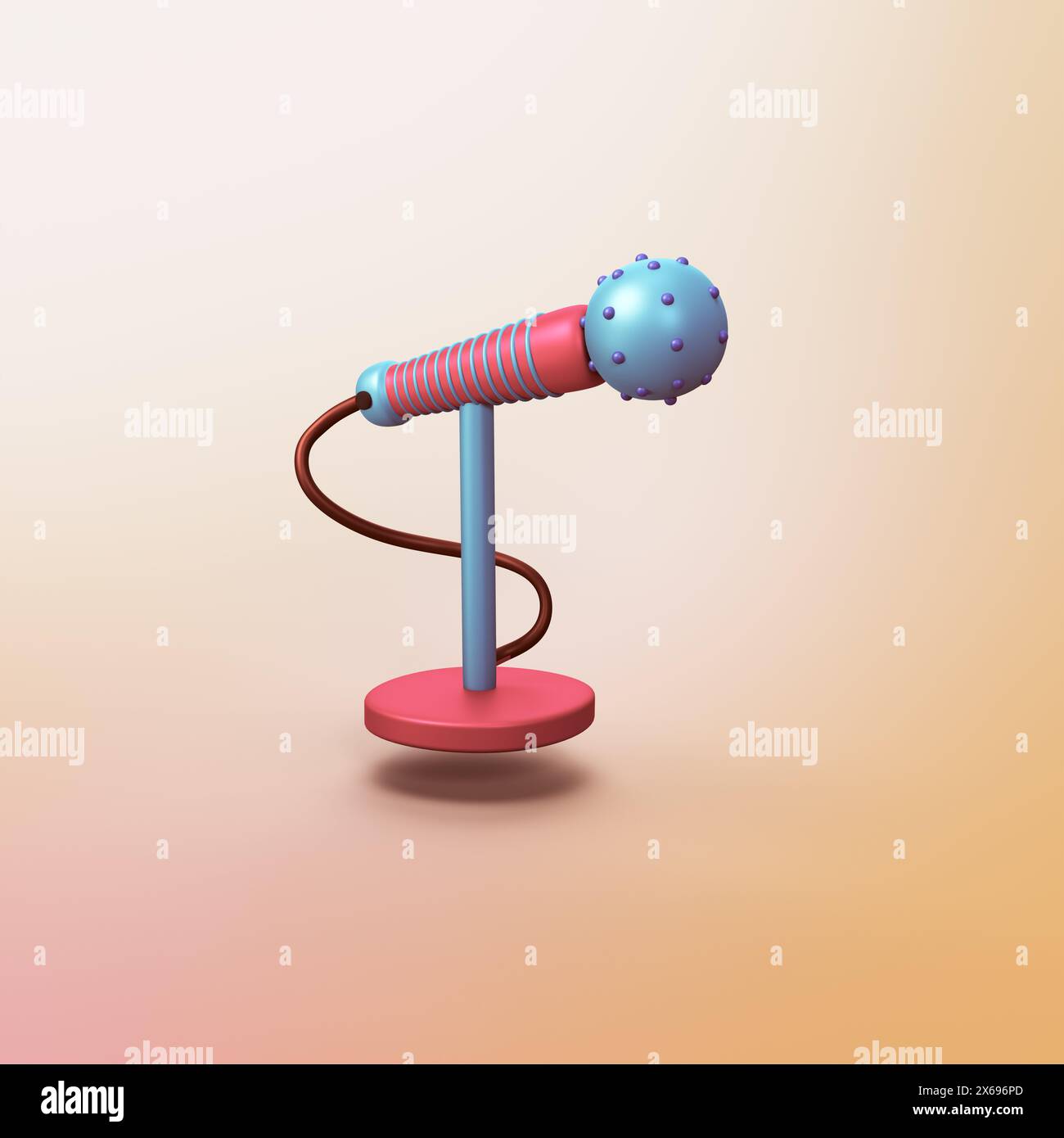 Microphone - stylized 3d CGI icon object Stock Photo - Alamy