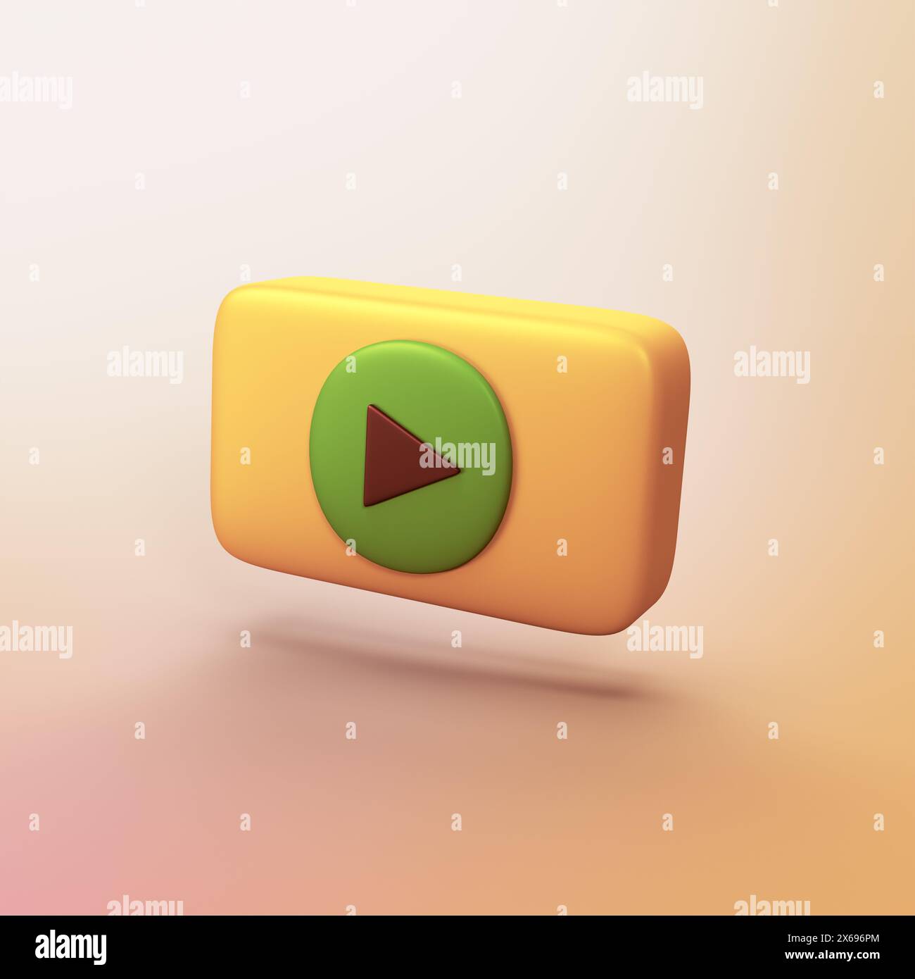 Play button - stylized 3d CGI icon object Stock Photo - Alamy