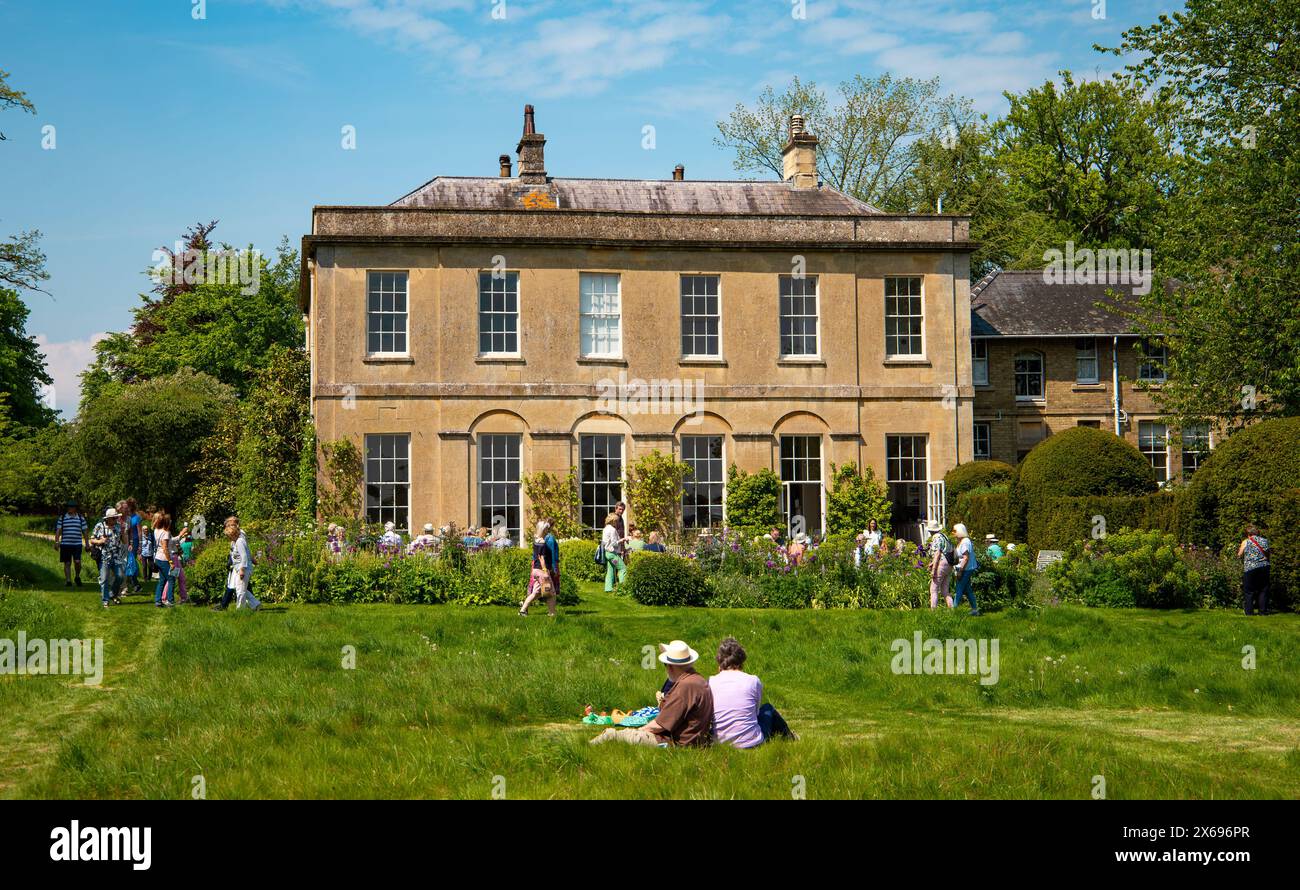 Visitors enjoying a sunny day at the elegant Salthrop house Wroughton ...
