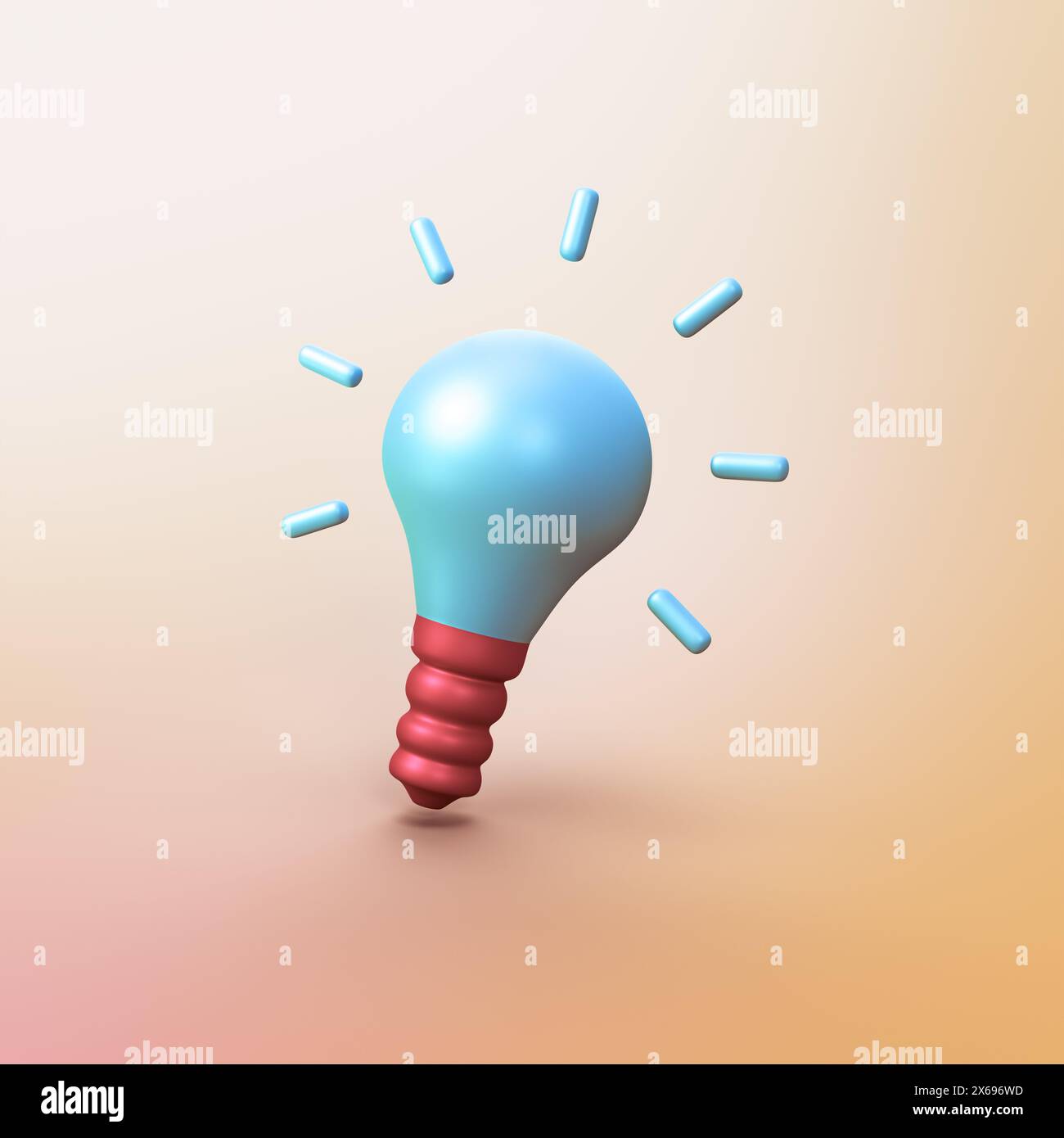 Light bulb idea symbol - stylized 3d CGI icon object Stock Photo - Alamy