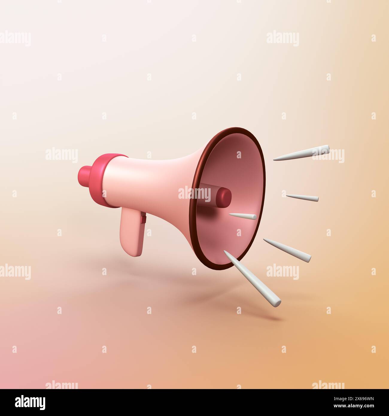 Megaphone - stylized 3d CGI icon object Stock Photo - Alamy