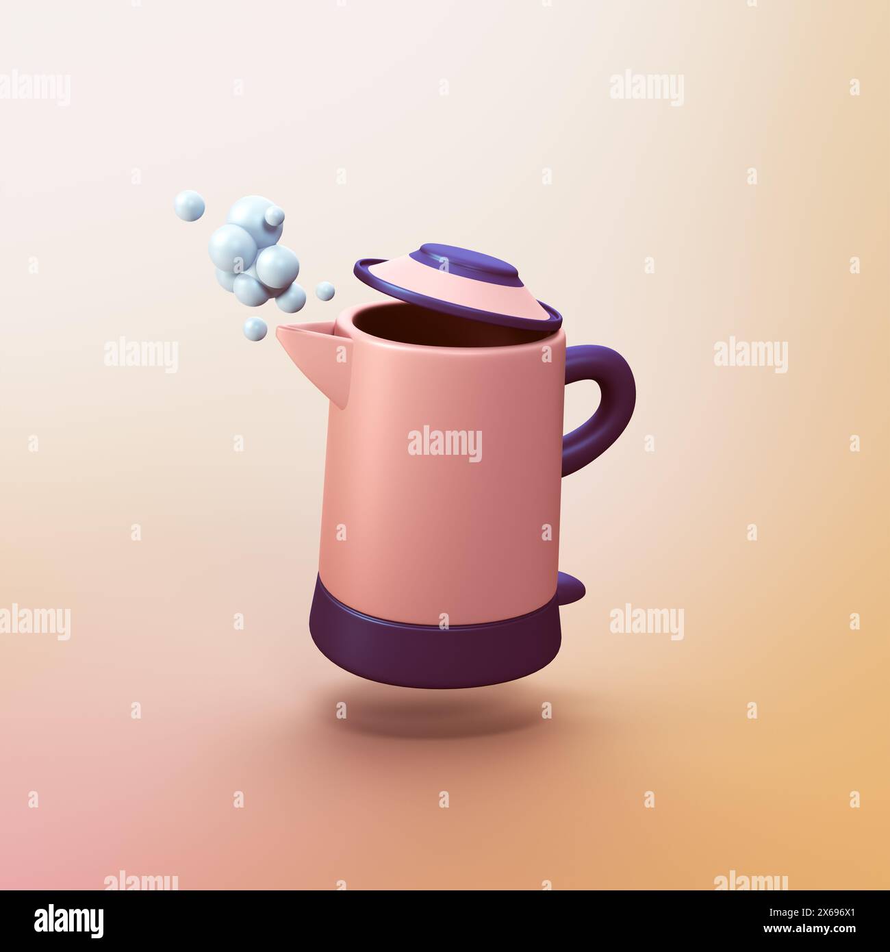Electric kettle - stylized 3d CGI icon object Stock Photo - Alamy