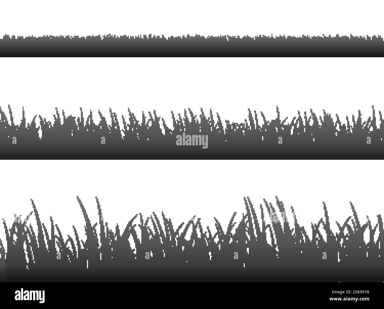 Grass meadow border vector pattern. Spring or summer plant field lawn ...