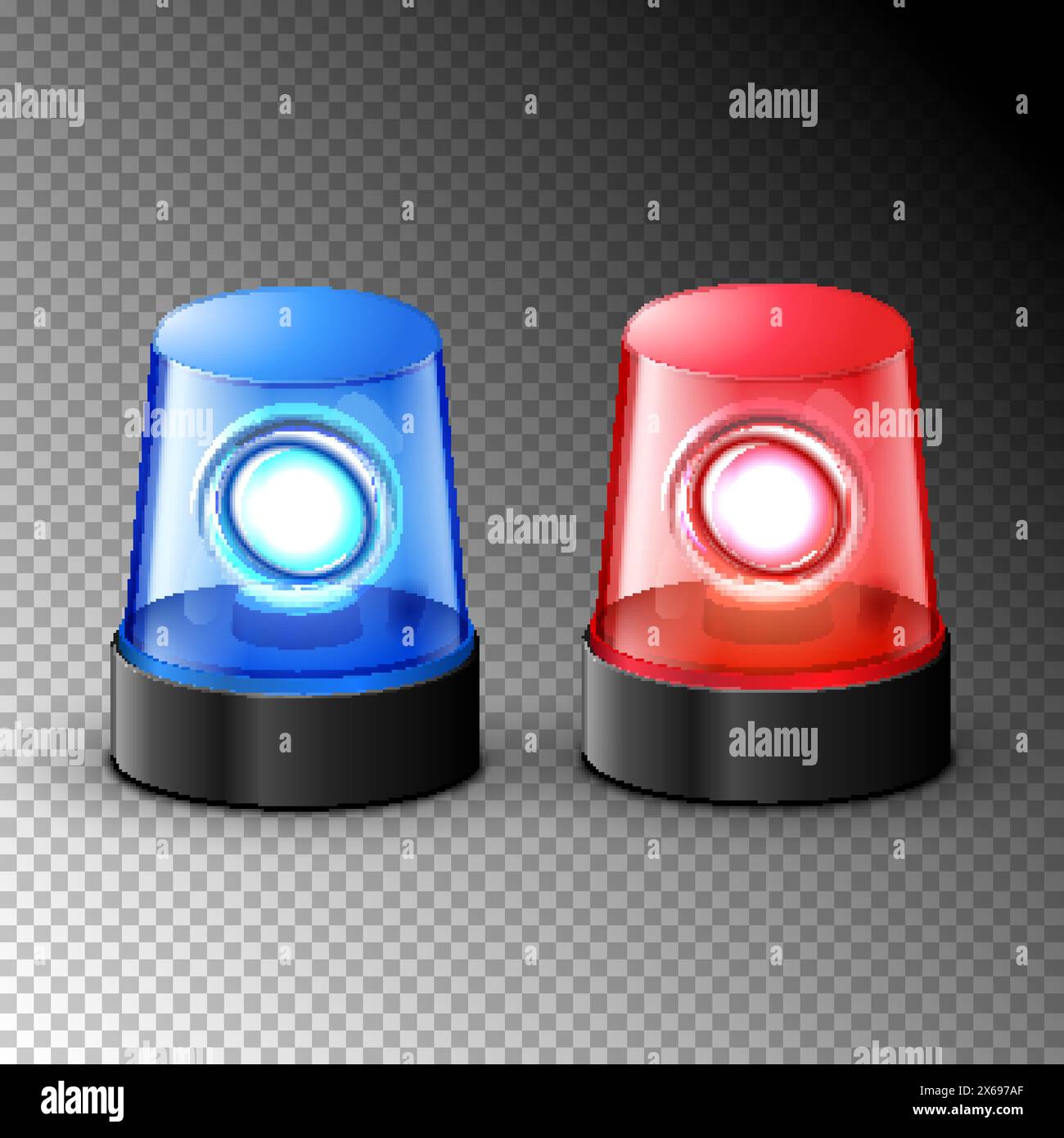 Red blue flashing police beacon alarm. Police light siren emergency ...