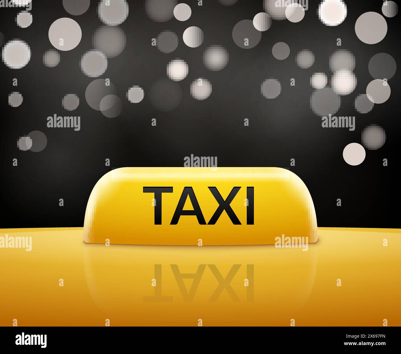Taxi car sign on bokeh background. Taxi cab sign and roof car. Vector ...