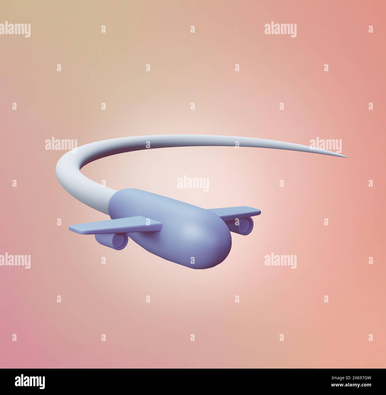 Stylized modern 3d icon object - airplane Stock Photo - Alamy